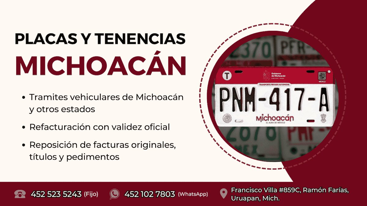Placas y Tenencias Michoacán | Gestoría Vehicular